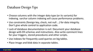 How to Design a Good Database | PPT