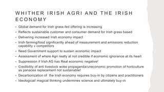 Irish Economy Relevance of Agriculture | PPTX