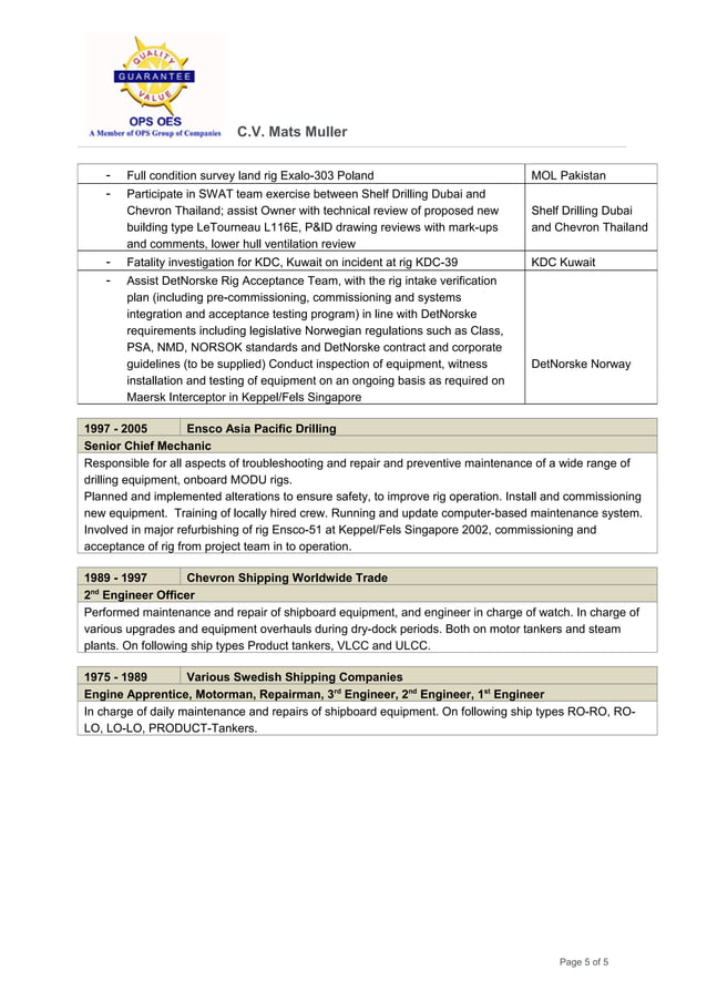 Muller Mats Werner - CV May, 2016 | PDF
