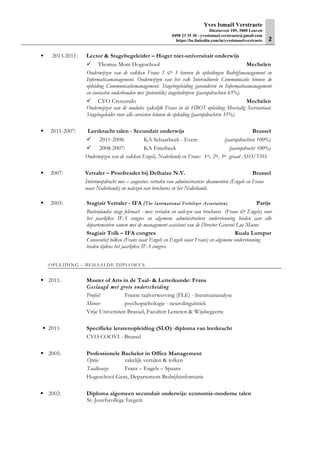 CV Verstraete NL | PDF