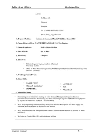Bahiru CV.reviseduped | PDF