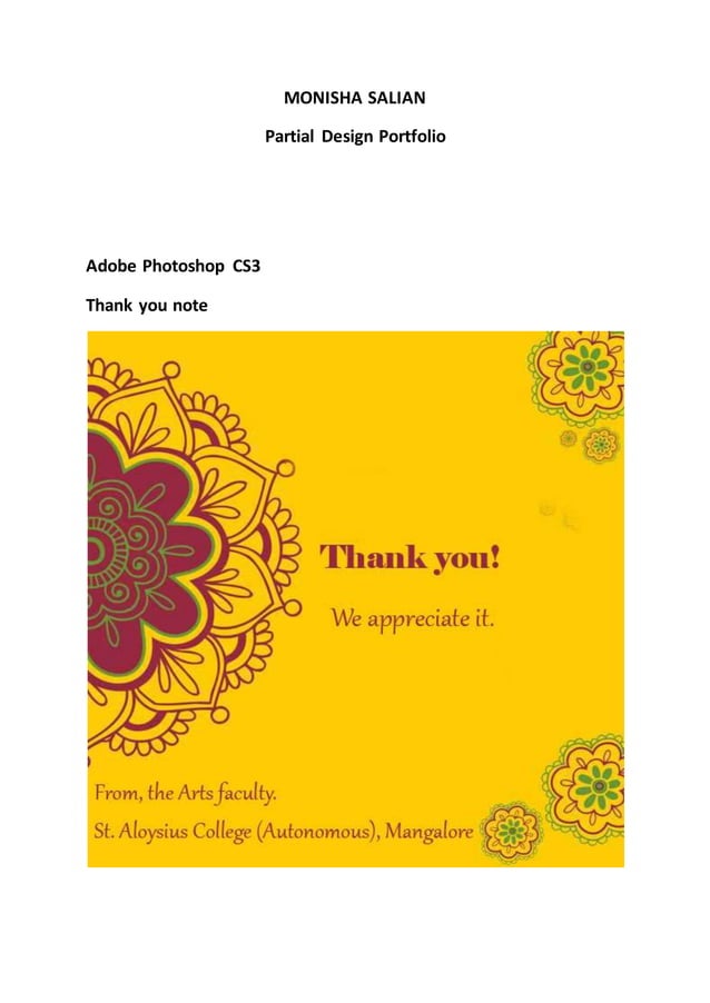 Monisha salian partial design portfolio | PDF