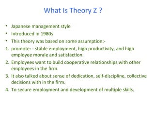 THEORY Z | PPT | Business Administration | Business