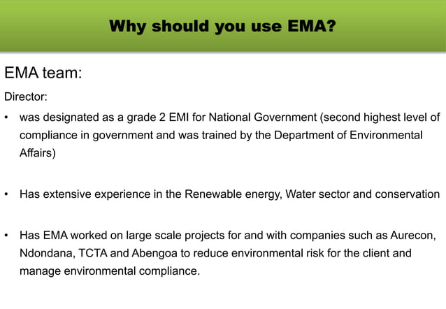 presentation on why EMA is needed | PPT