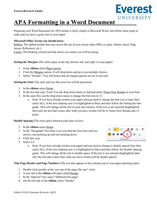 APA Formatting in a Word Document | PDF
