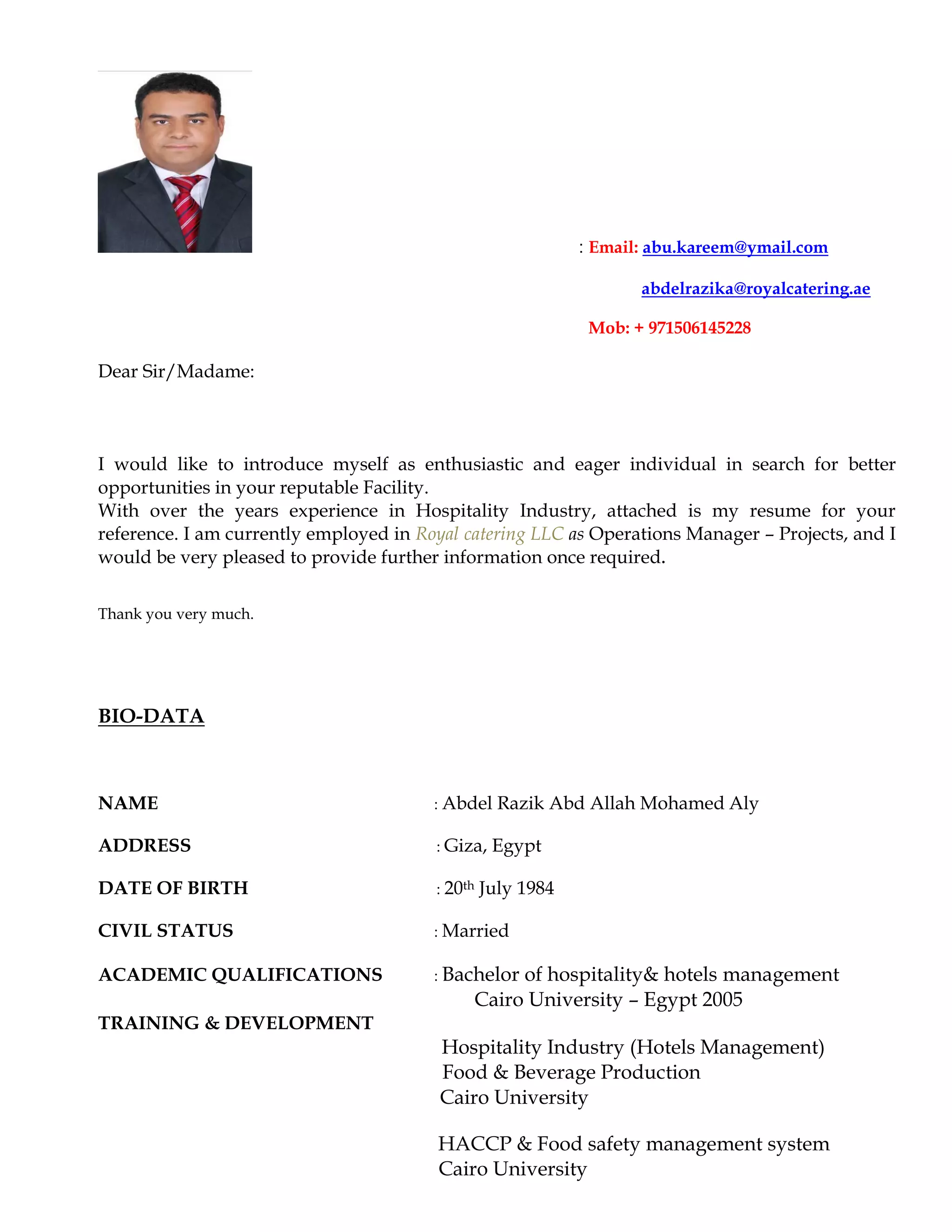 RAZIK CV - updated | PDF