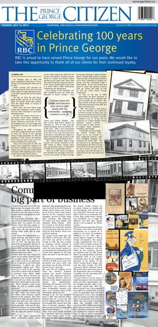 Writing Sample 1 - Celebrating 100 Years in Prince George | PDF