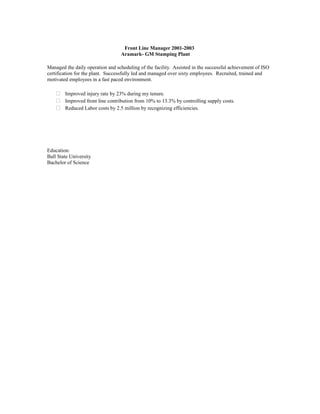 resume - Gary Rice 3 | RTF | Logistics | Business