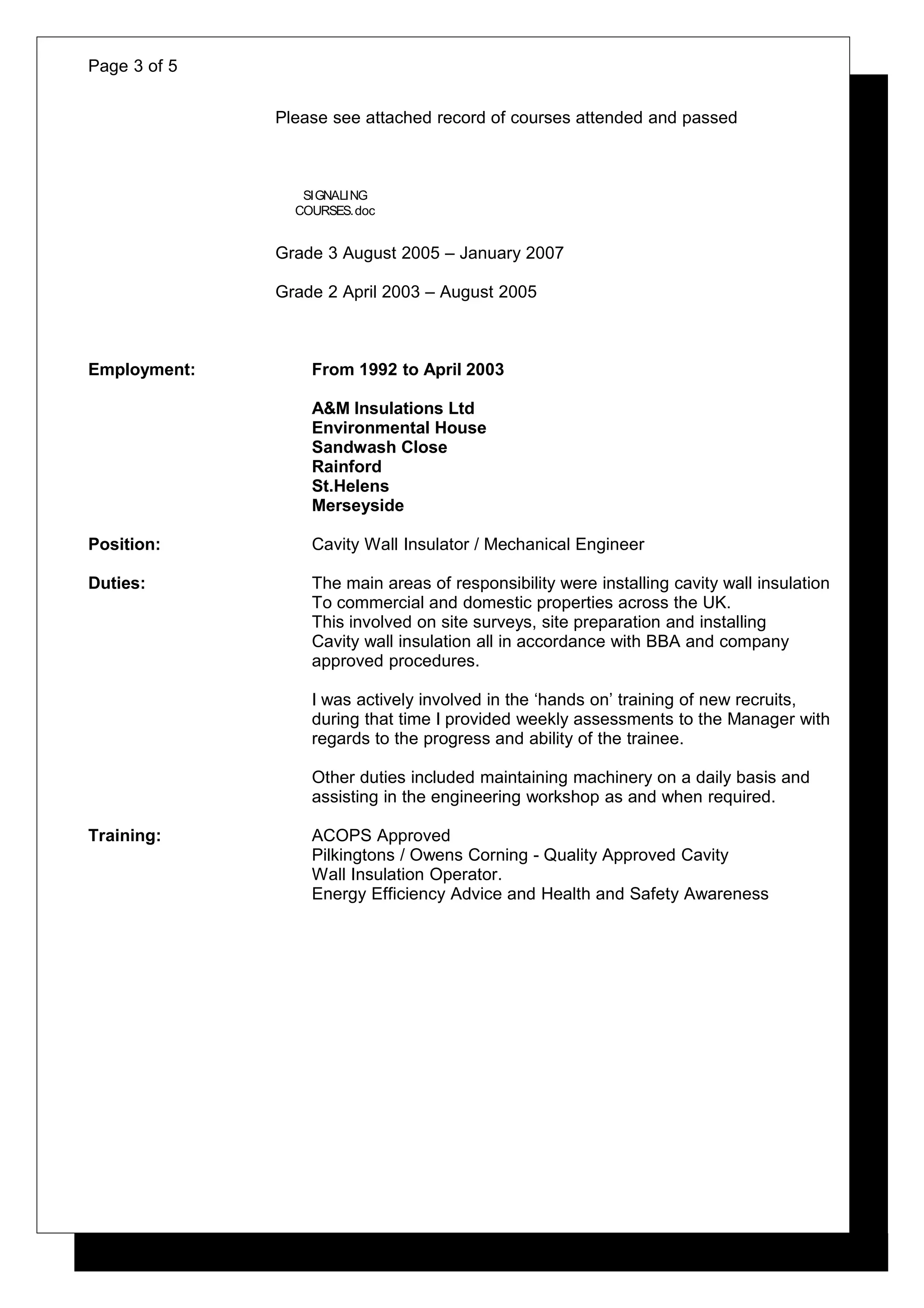 Brian Watterson CV | DOC