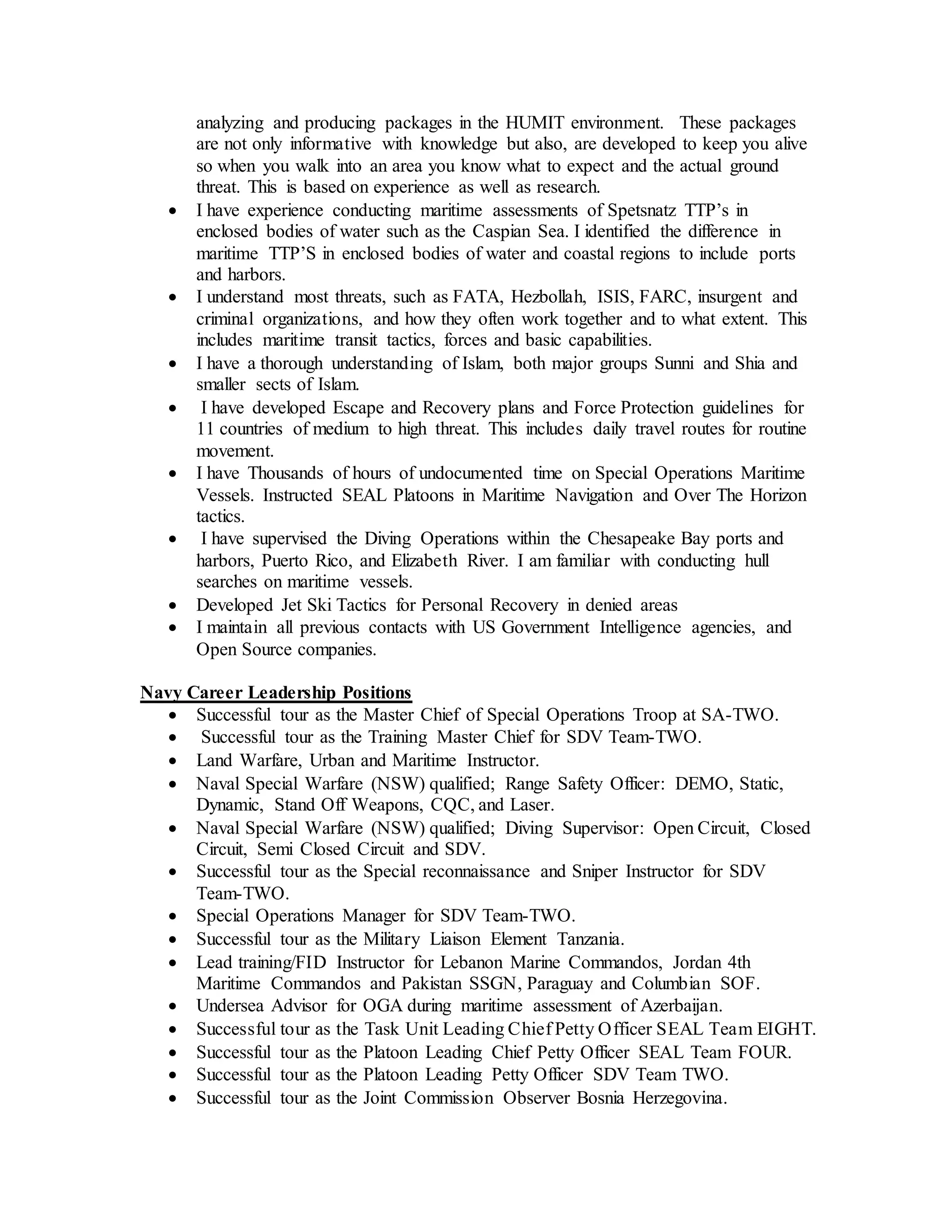 Blue Hawk resume Maritime CT | DOCX