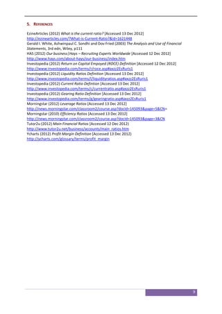 Corporate Financial Management Assignment - Ratio Analysis of Hays plc ...