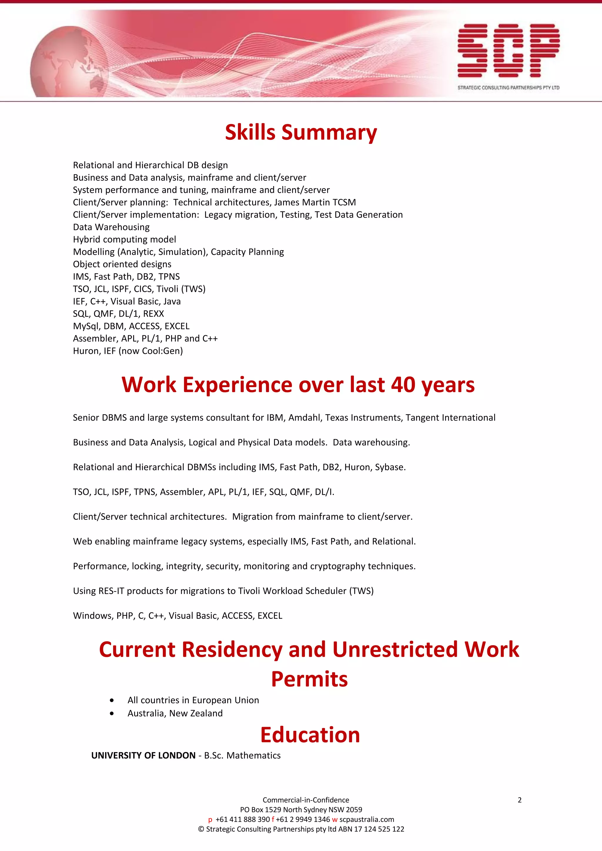 SCP - Resume - 2014 02 04 | PDF