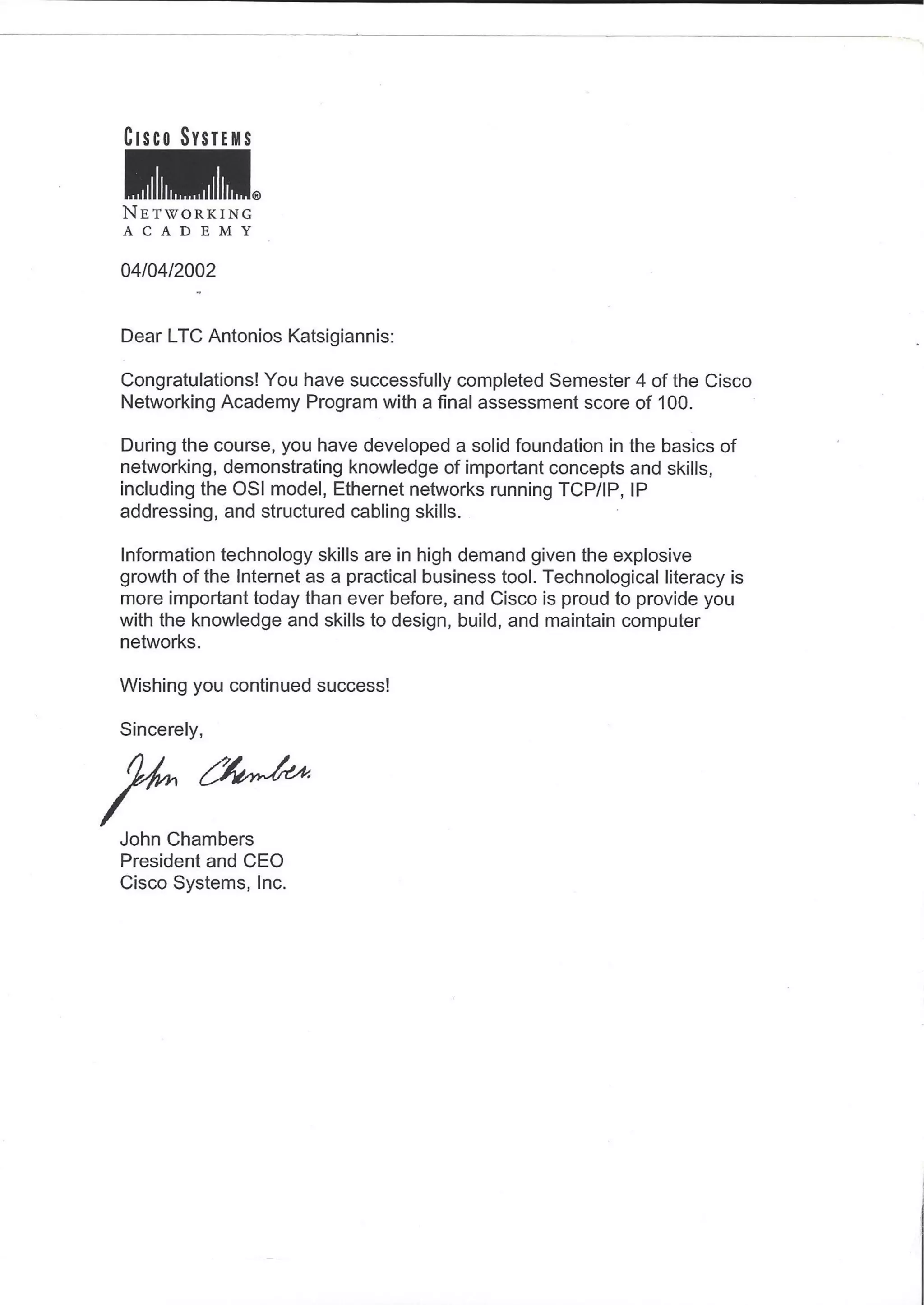 CISCO CEO LETTER | PDF