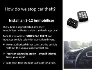 S-12 Immobiliser for cars | PPTX