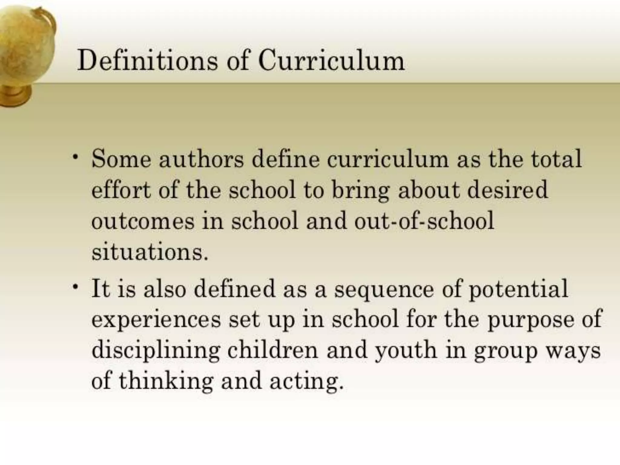 Definition Of Curriculum (8603) | PPT | Free Download