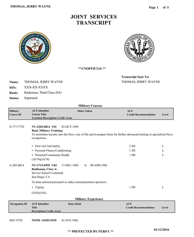 Jerry_Navy_Transcript | PDF