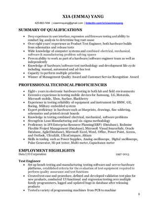 Xia Emma Yang Resume | PDF
