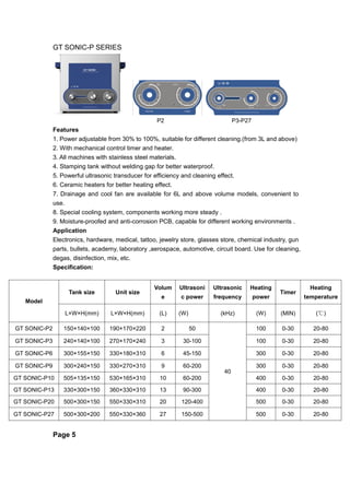 GT SONIC-Product Brochures | PDF