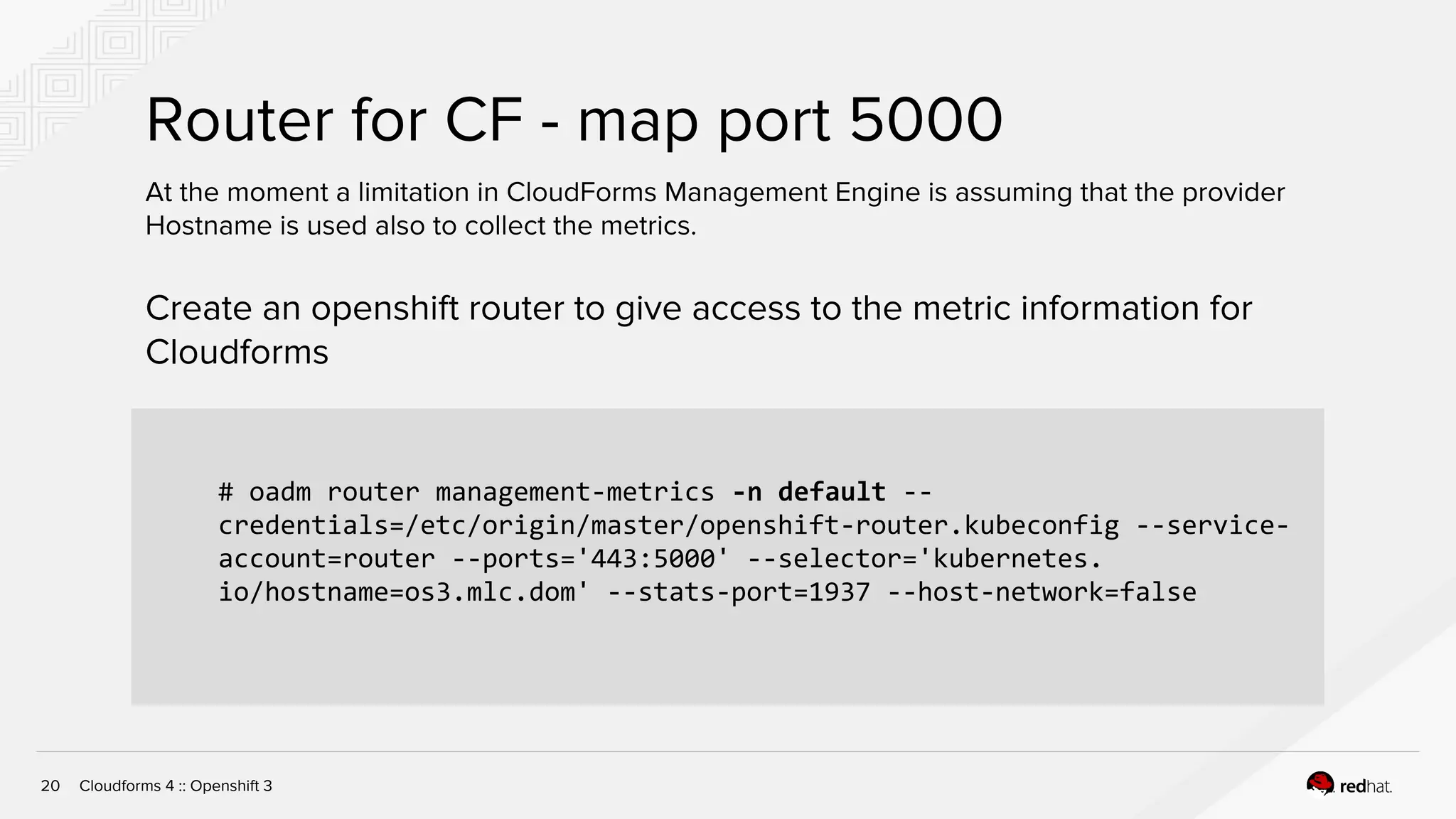 Integrate Openshift with Cloudforms | PPT