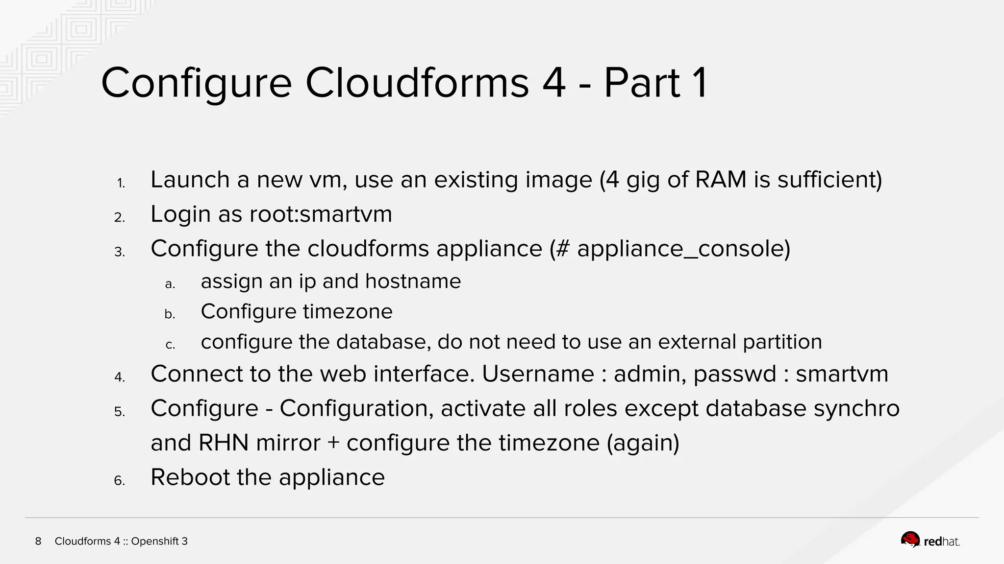 Integrate Openshift with Cloudforms | PPT