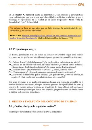 "El concepto de calidad, su origen y su evolución" | DOCX