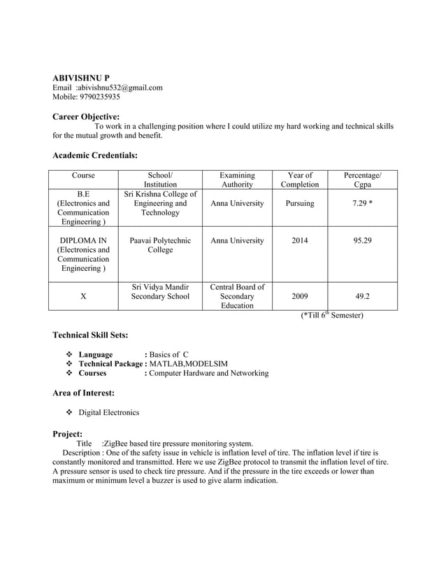 FInal cv vishnu | PDF