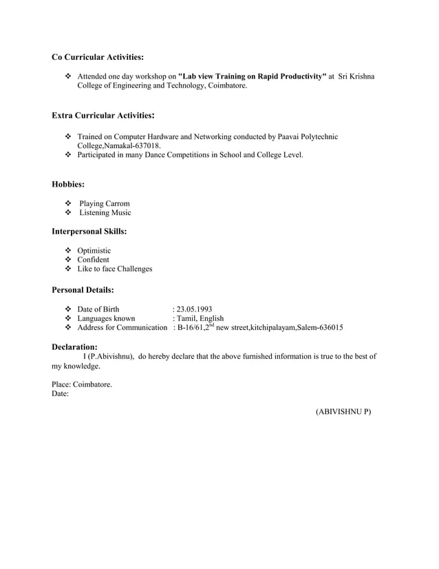 FInal cv vishnu | PDF