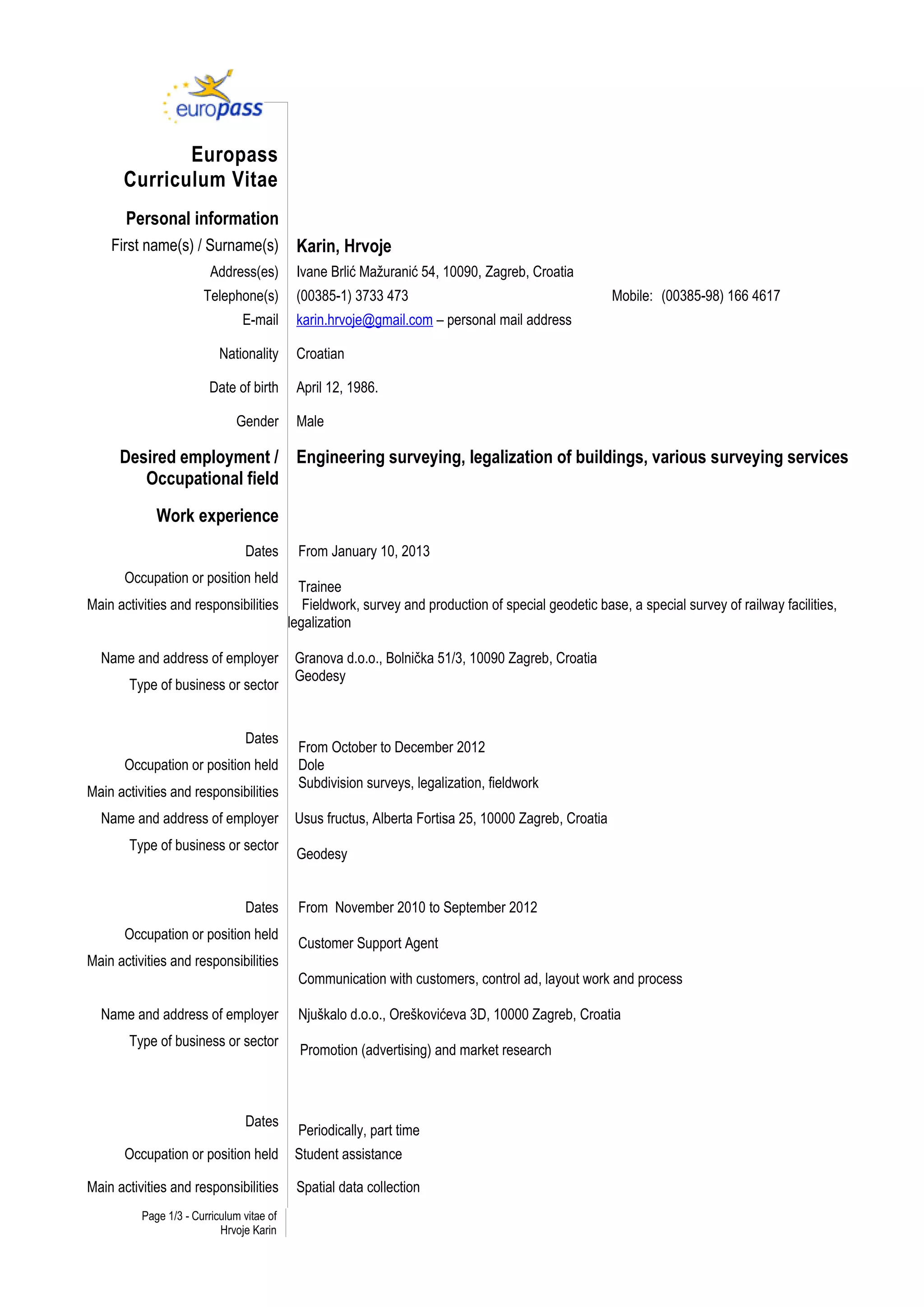 Hrvoje_Karin-CV | PDF