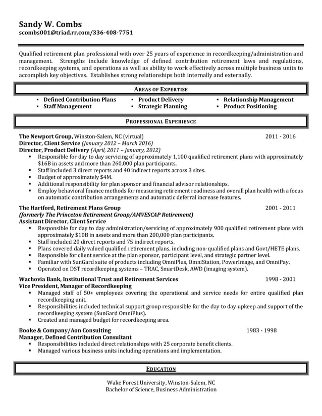 Combs, Sandy - Resume | PDF