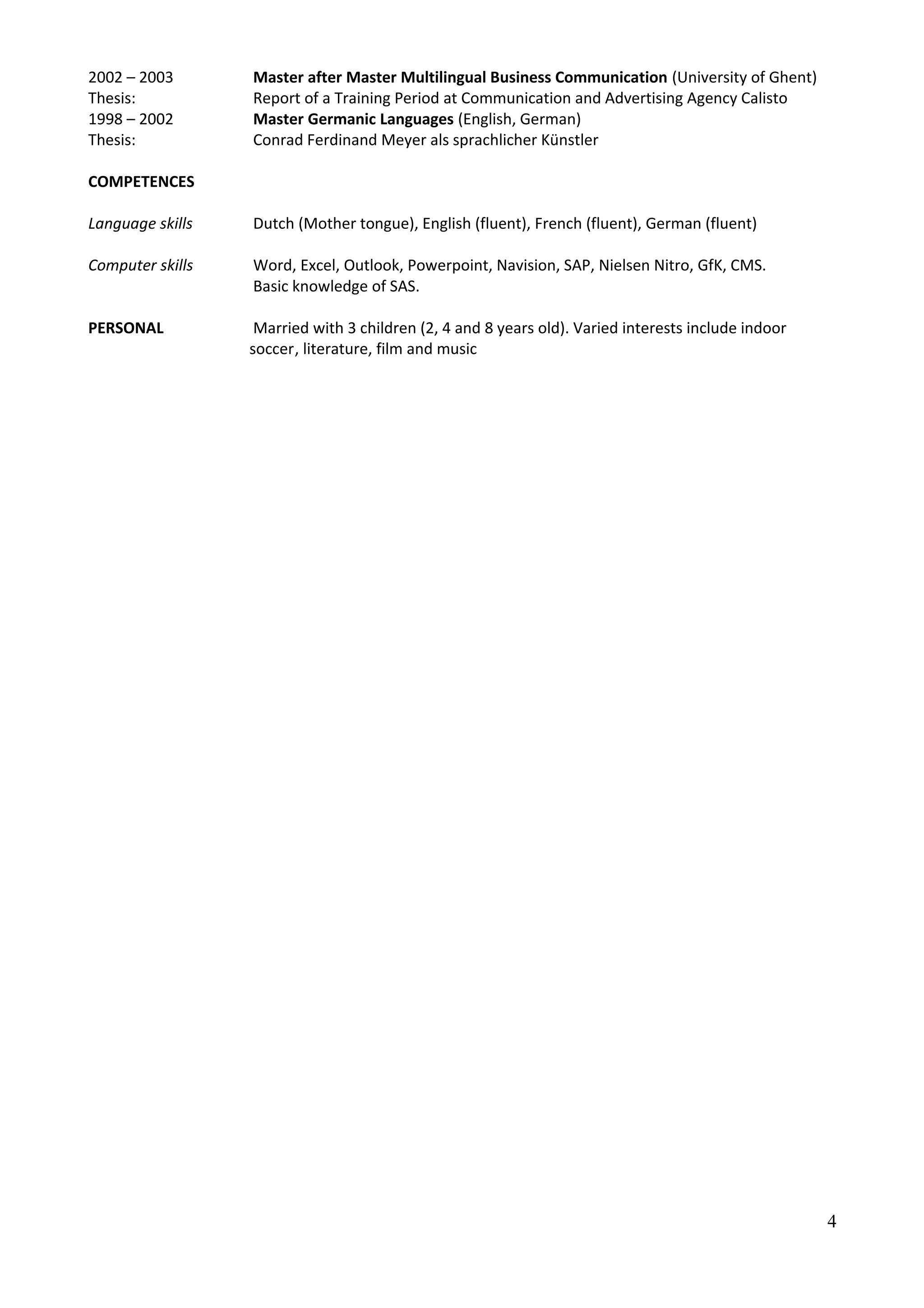 CV Martin Hoet | DOC | Business Administration | Business