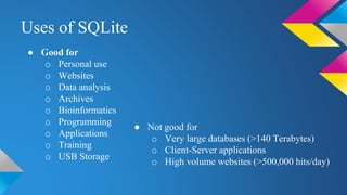 Databases for Beginners SQLite | PPT