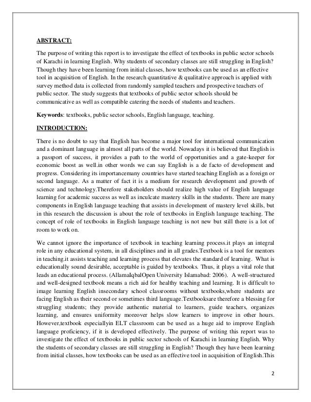 Role of Textbook in ELT in secondary schools of Karachi -Research Re…