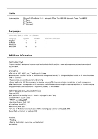 CV_Gan Chun Wah | DOC | Business Administration | Business