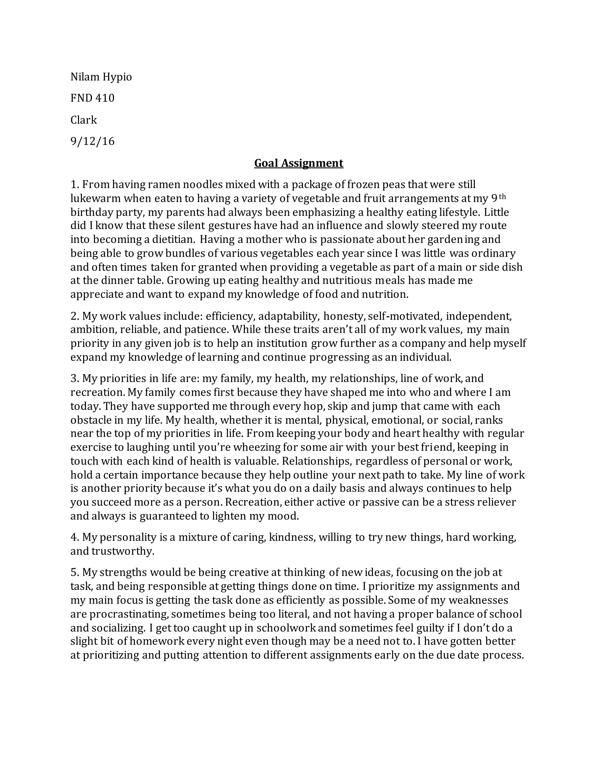 Goal Assignment FD | PDF