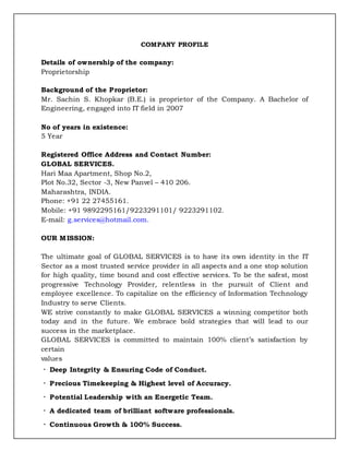 COMPANY PROFILE | DOCX