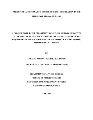 Project on Apiculture | DOCX