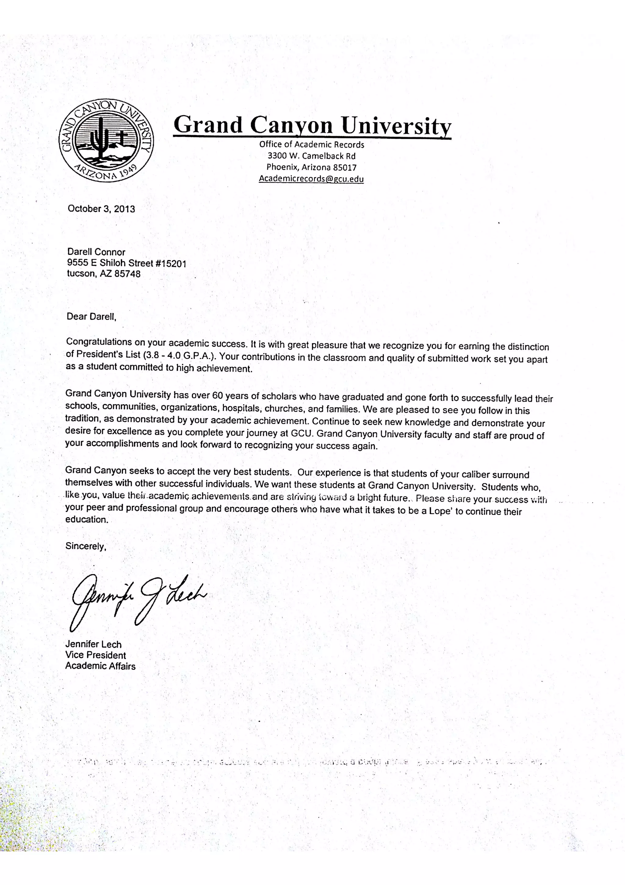 GCU Presidents List | PDF