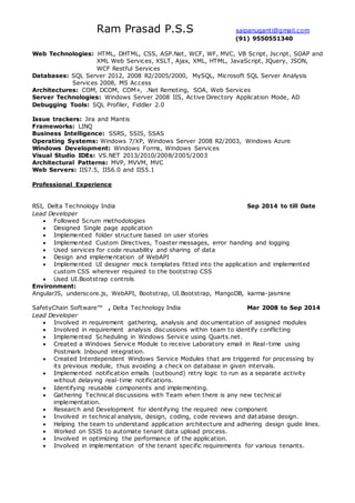 Ram Prasad P.S.S | PDF