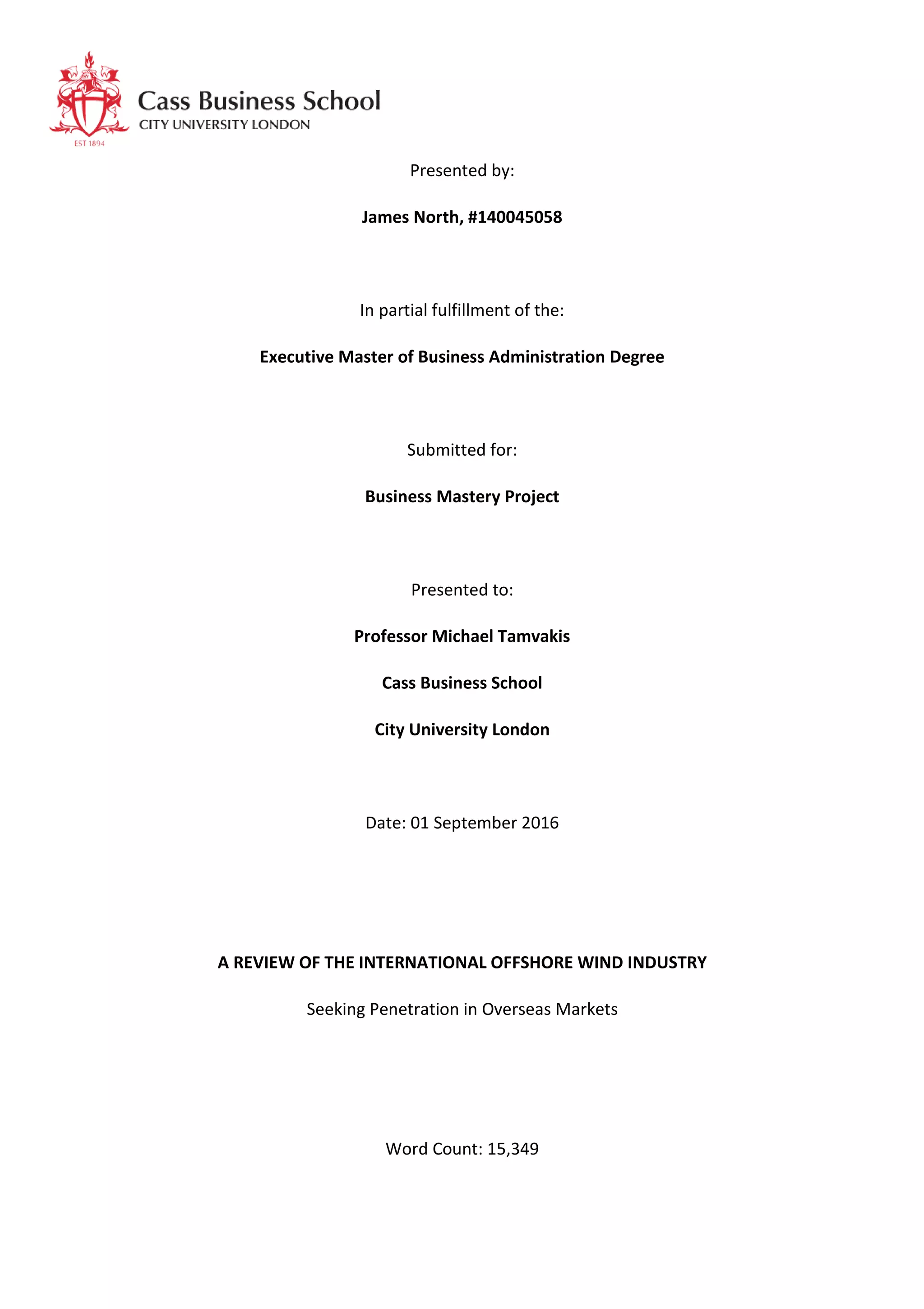 JamesNORTH BMP final submission title page | PDF