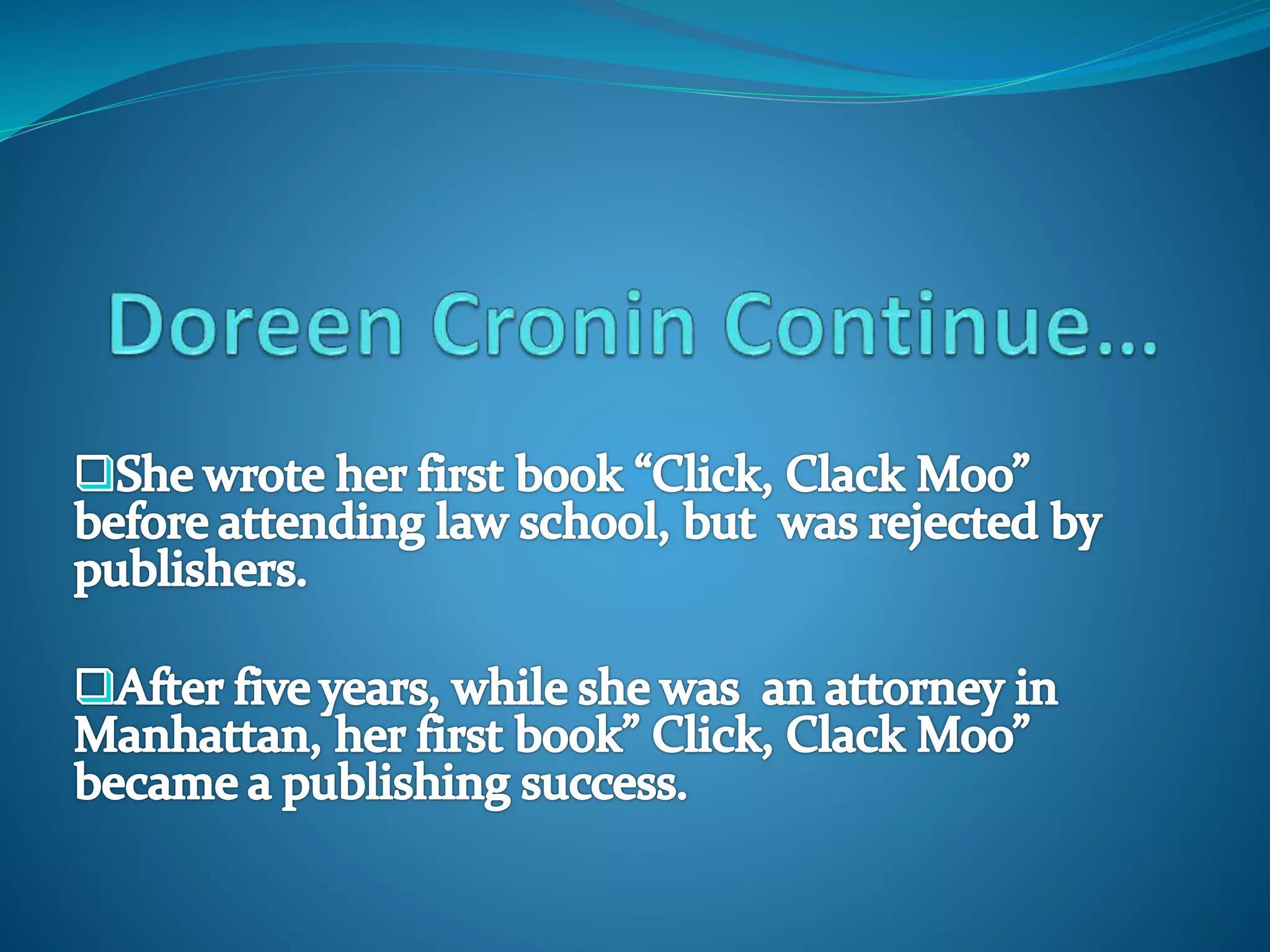 Doreen Cronin power point | PPTX