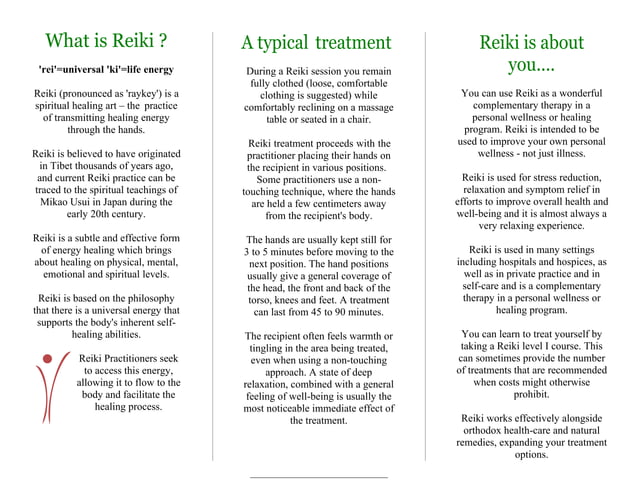 reiki brochure | PPT