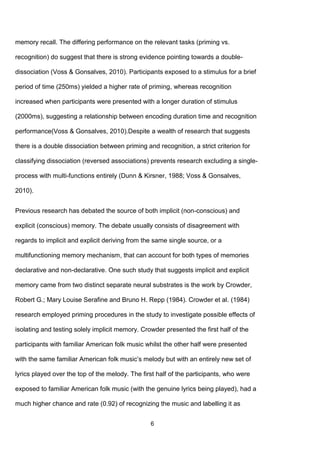 Dissertation Implicit Explicit Memory | PDF | Science