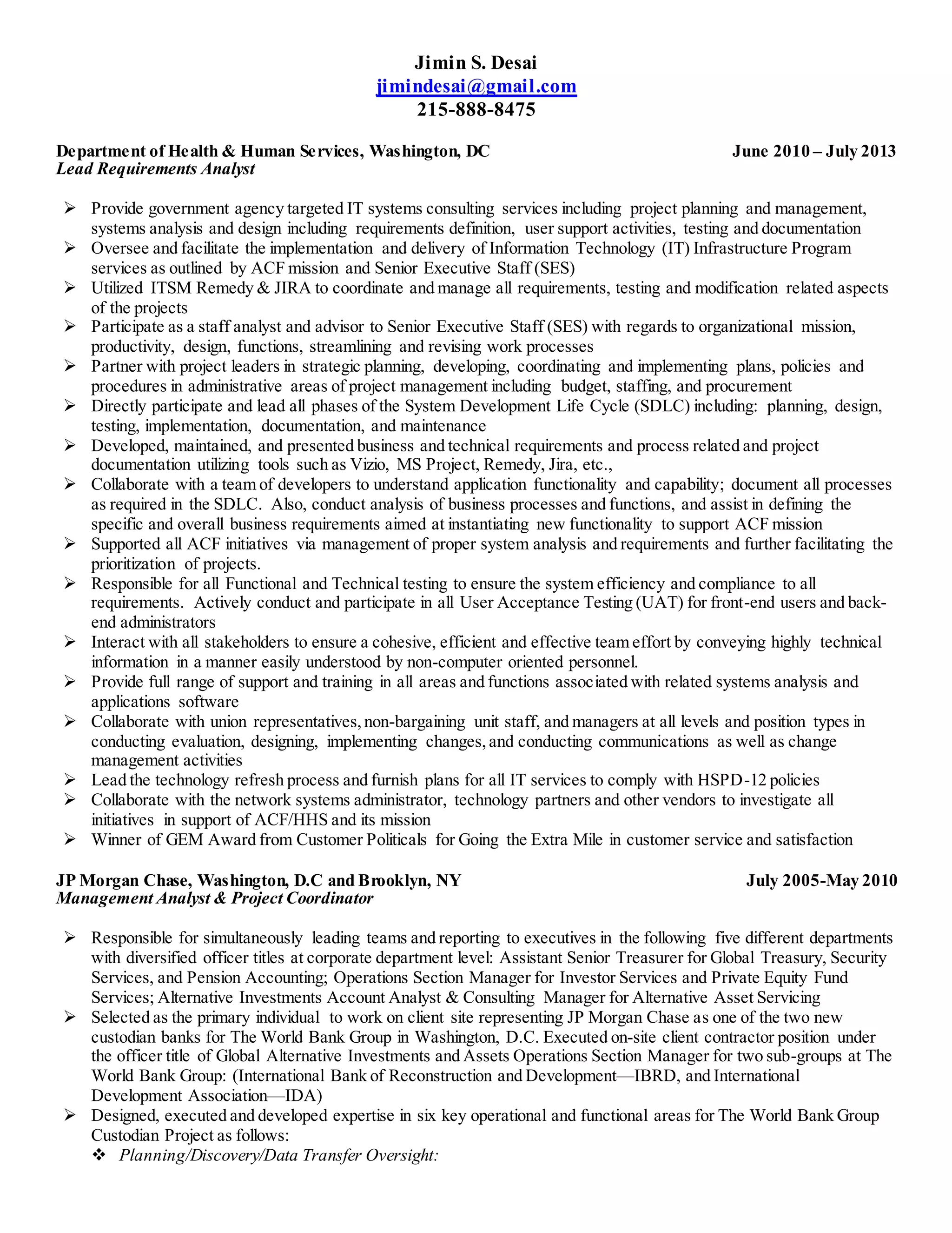 Jimin Desai Resume-2015 | DOCX