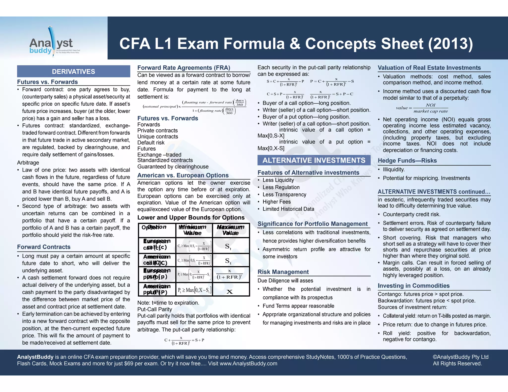 Cfa l1 exam formula & concepts sheet 2013 | PDF