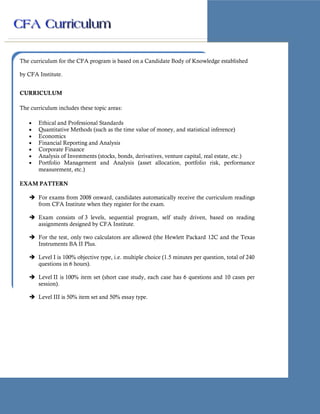 CFA Training in india | PDF | Stocks and Bonds | Personal Investing