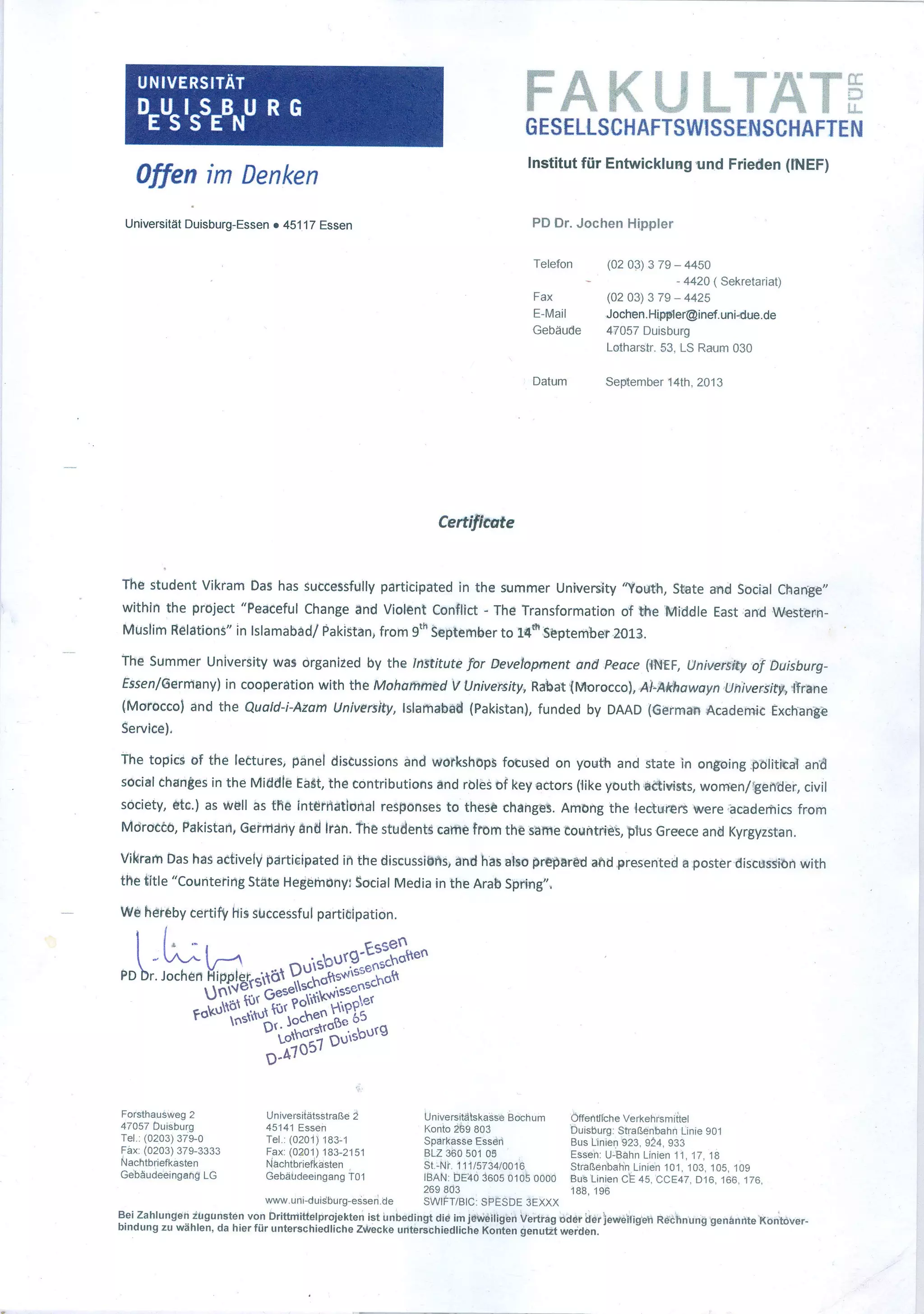 Summer School Certificate | PDF