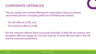 Criminal Finances Act (CFA) 2017 | PPSX