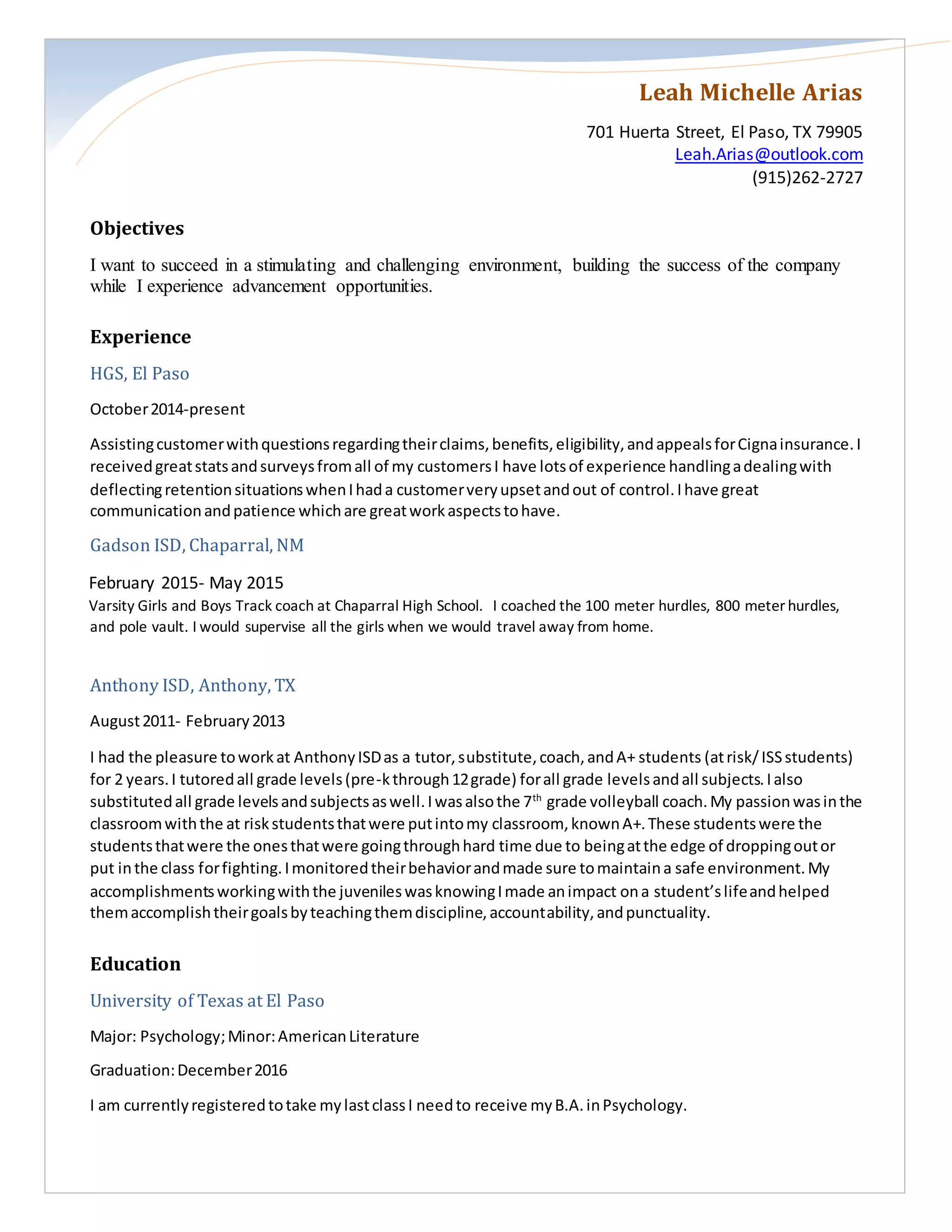 leah new resume | DOCX