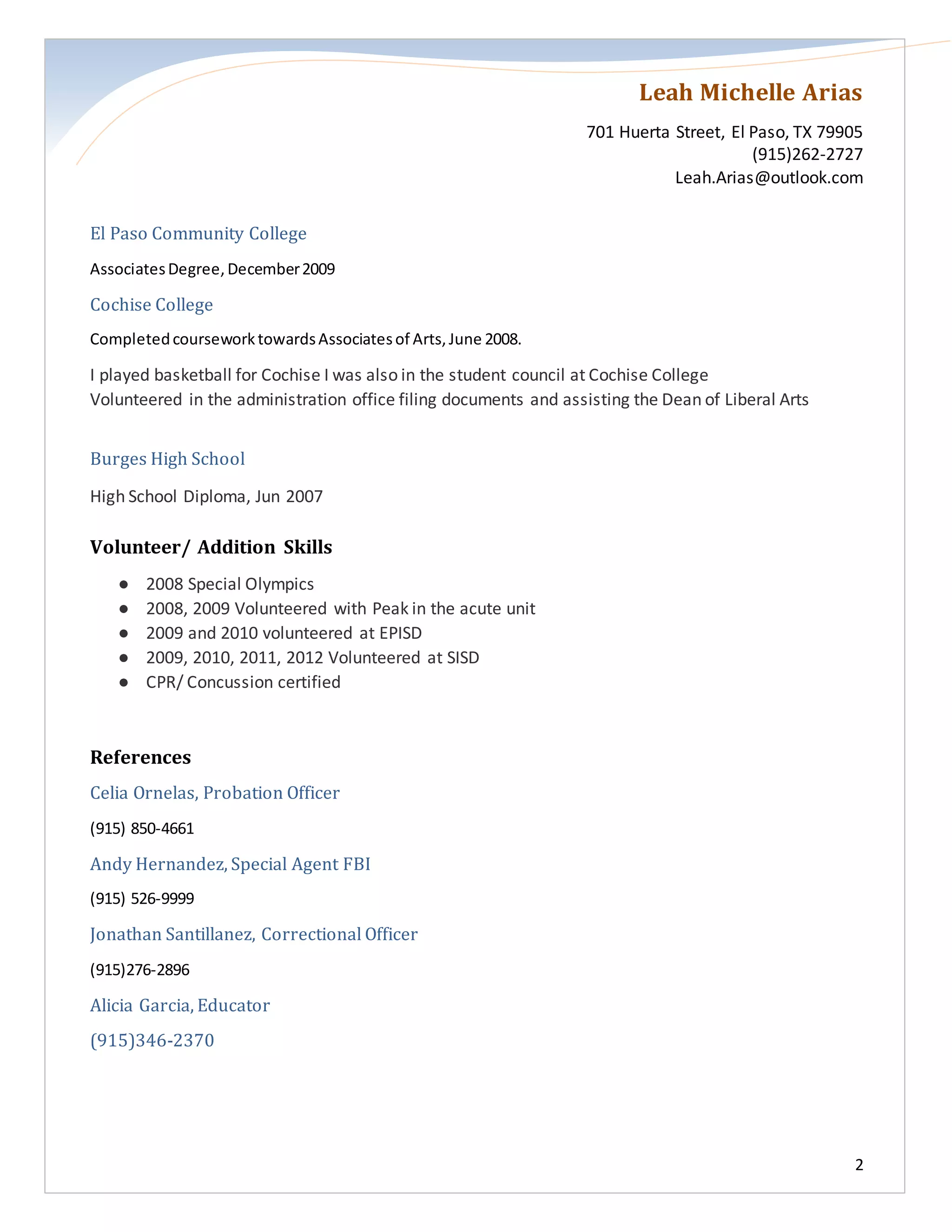 leah new resume | DOCX