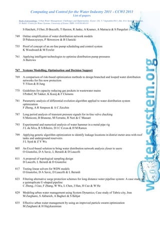 CCWI2011_list of papers | PDF